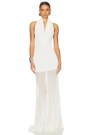 Ivory Sheer Maxi Dresses