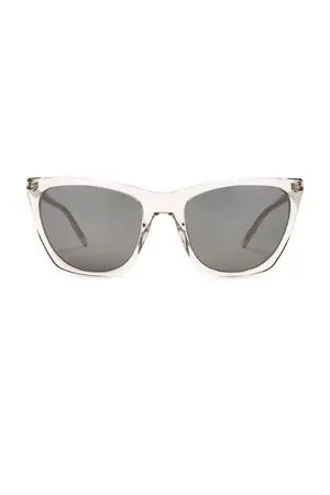 Saint Laurent Square Sunglasses - Beige & Silver