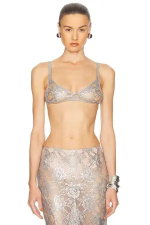 Metallic Silver Bras