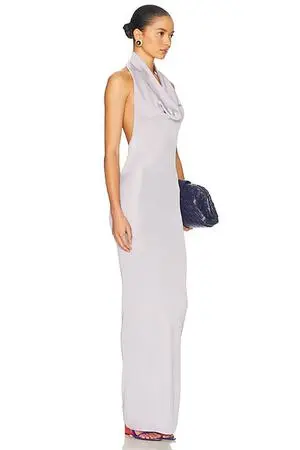 HELSA Aaliyah Maxi Knit Dress - Silver
