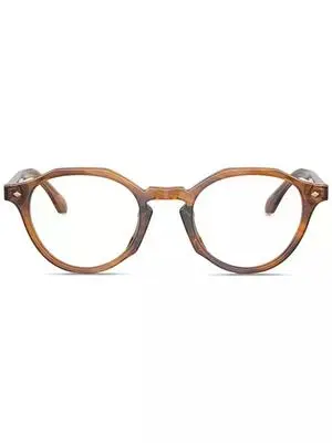 Giorgio Armani Round Frame Glasses - Brown