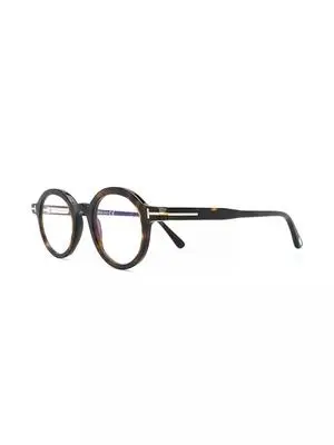 TOM FORD Small Round Frame Glasses - Brown