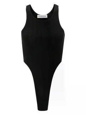 Victoria Beckham Ribbed Bodysuit - Black