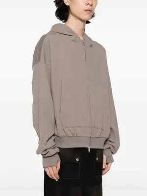 THOM KROM Waffle-effect Zip-up Hoodie