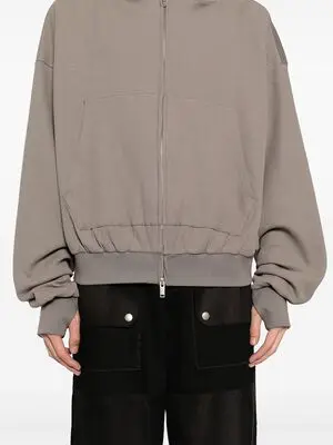 THOM KROM Waffle-effect Zip-up Hoodie