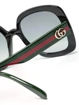 Gucci Web-stripe Square-frame Sunglasses