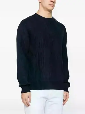 Canali Ribbed-knit Sweater - Blue