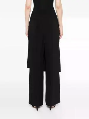 Goen.j Asymmetrically Pleated Straight Trousers - Black