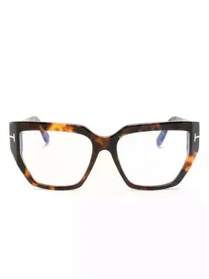 TOM FORD Geometric-frame Glasses - Brown