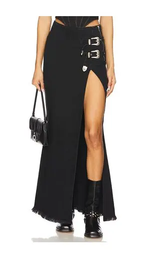 UNDERSTATED LEATHER Western Maxi Skirt