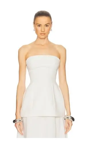HELSA Heavy Crepe Tunic Top - Ivory