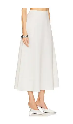 HELSA Heavy Crepe Midi Skirt - Ivory