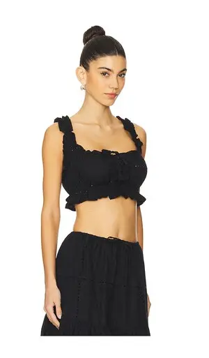 WeWoreWhat Ruffle Button Crop Top