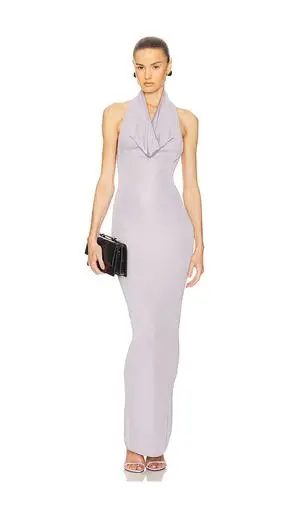 HELSA Aaliyah Maxi Knit Dress - Silver