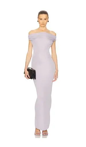 HELSA Aaliyah Maxi Knit Dress - Silver