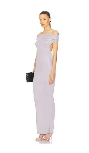 HELSA Aaliyah Maxi Knit Dress - Silver
