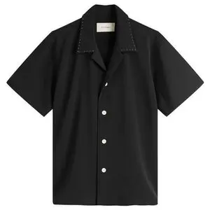 SECOND / LAYER Open Collar Shirt - Black
