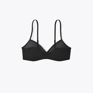 Tory Burch Mesh Trim Bikini Top - Black/black