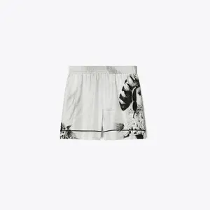 Tory Burch Silk Camp Short - Gray Bee