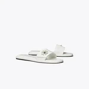 Tory Burch Turnlock Cross-band Slides - Cloud