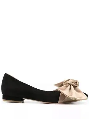 GINISSIMA Bow-detailed Ballet Flats - Black