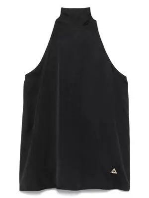 AKEP Attached-scarf Satin Top