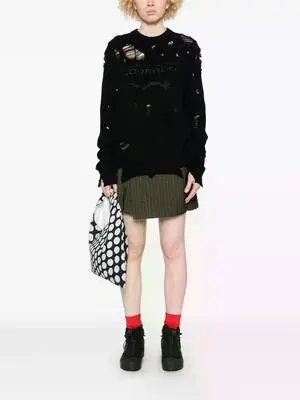 CHARLES JEFFREY Logo Distressed Sweater