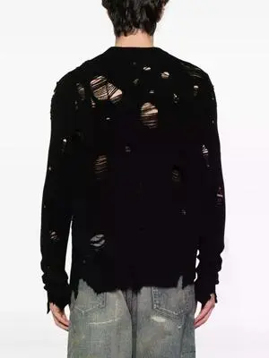 CHARLES JEFFREY Logo Distressed Sweater