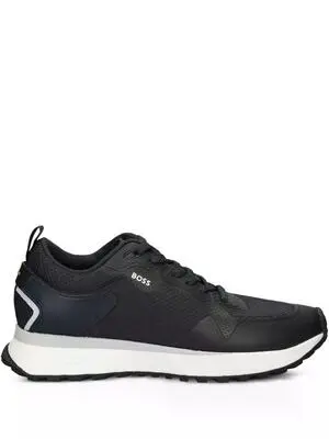 BOSS Mesh-detail Mixed Material Trainers - Blue