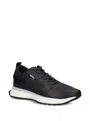 BOSS Mesh-detail Mixed Material Trainers - Blue