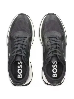 BOSS Mesh-detail Mixed Material Trainers - Blue
