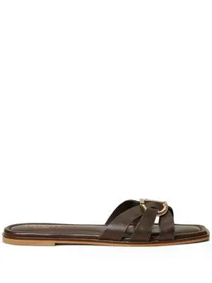 TWINSET Logo-buckle Slides - Brown