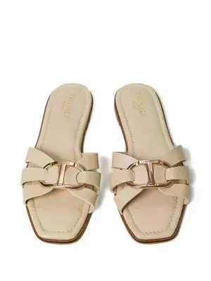 TWINSET Logo-buckle Slides - Neutrals