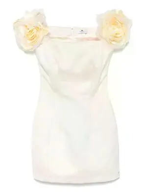 Elisabetta Franchi Floral-appliqué Satin Mini Dress