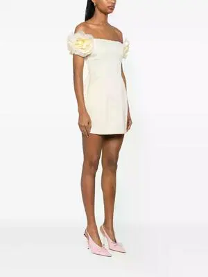 Elisabetta Franchi Floral-appliqué Satin Mini Dress