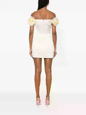 Elisabetta Franchi Floral-appliqué Satin Mini Dress