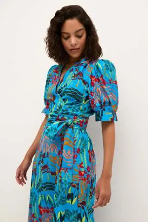 green wrap dress amazon Baltic Born Womens Vara Satin Maxi Wrap Dress | Juniper Green