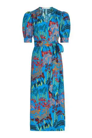 MARIE OLIVER Rita Wrap Dress - Amazon Azure