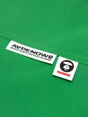 AAPE BY *A BATHING APE Logo-patch Shorts - Green