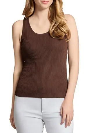 Jones New York Sutton Rib Sweater Tank - Fudge