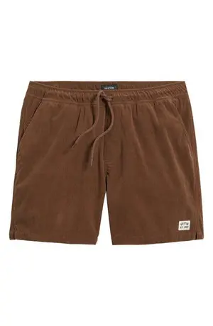 Brixton Corduroy Relaxed Fit Shorts - Pinecone Brown