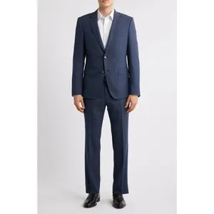Hugo Boss Huge Slim Fit Textured Suit - Dark Blue