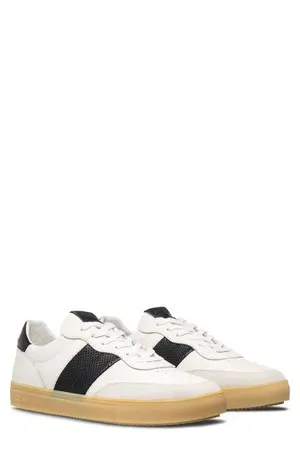 Clae Davis Perforated Low Top Sneakers - White Black Light Natural Gum