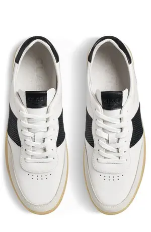 Clae Davis Perforated Low Top Sneakers - White Black Light Natural Gum