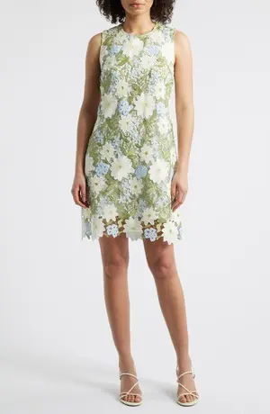 Sam Edelman Floral Embroidered Sheath Dress - White Multi