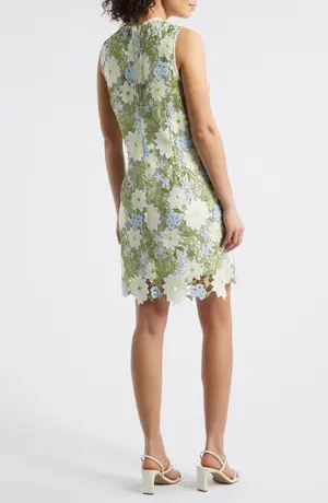 Sam Edelman Floral Embroidered Sheath Dress - White Multi