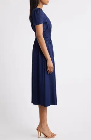 Anne Klein Patio Tonal Stripe Midi Dress