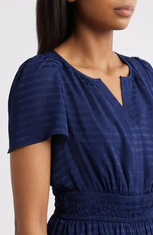 Anne Klein Patio Tonal Stripe Midi Dress