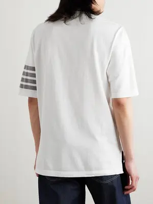 Thom Browne Logo-appliquéd Striped Cotton-jersey T-shirt