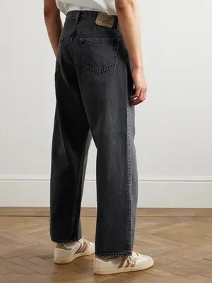 ORSLOW Black Denim Stone Wash Wide-leg Jeans - Gray